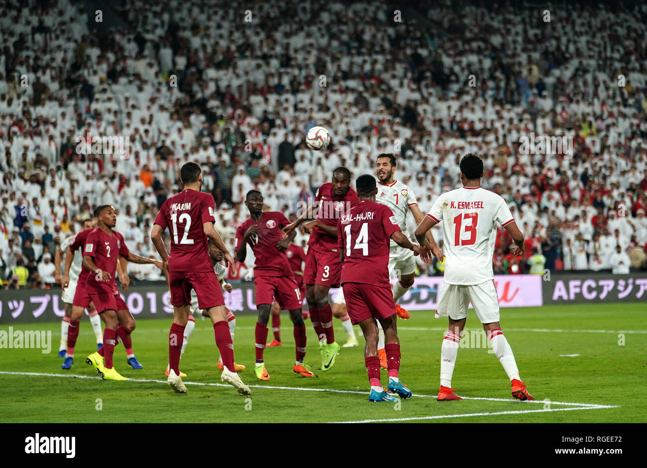 Abu Dhabi, UAE. January 29, 2019 : Ali Mabkhout of United Arab Emirates ...