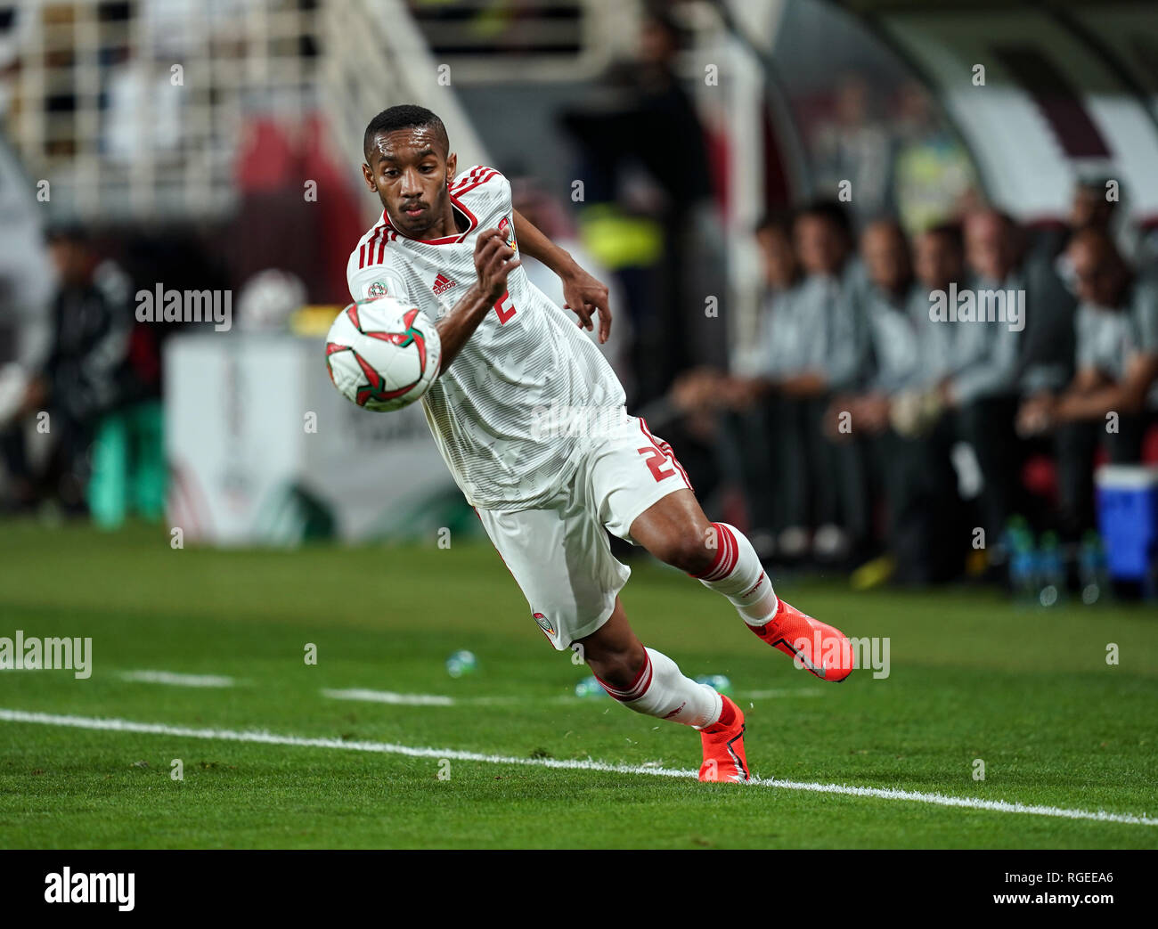 Abu Dhabi, UAE. January 29, 2019 : Saif Rashid of United Arab Emirates ...