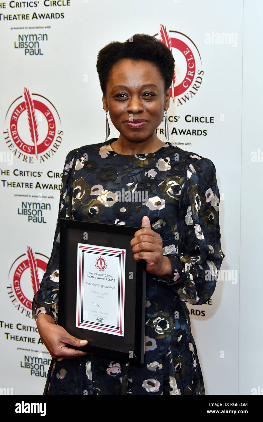 London, UK. 29th Jan 2019. Natasha Gordon at The Critics' Circle ...