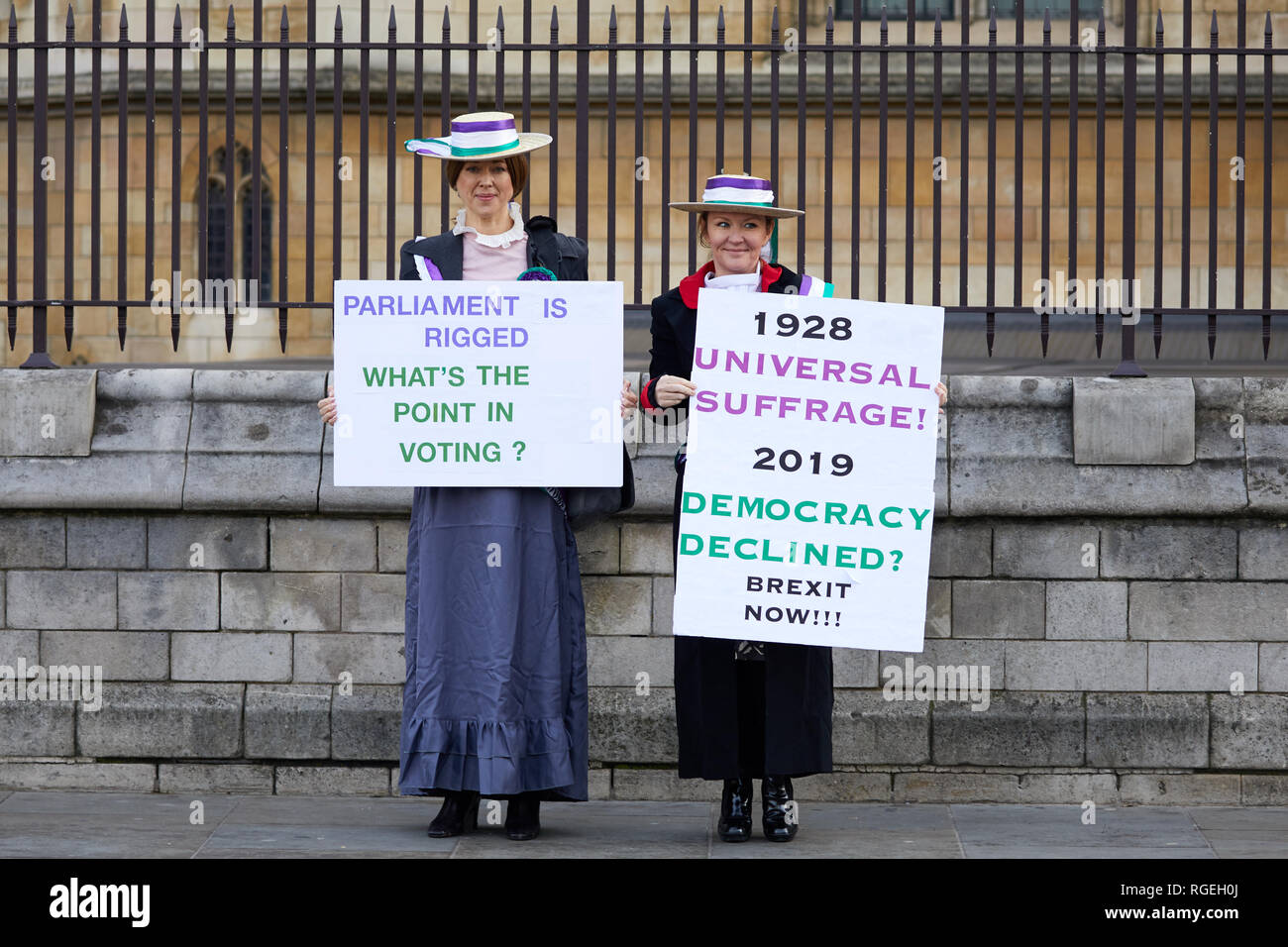 London, UK. - Jan 29, 2019: Leave campaigner Belinda De Lucy (left) and ...