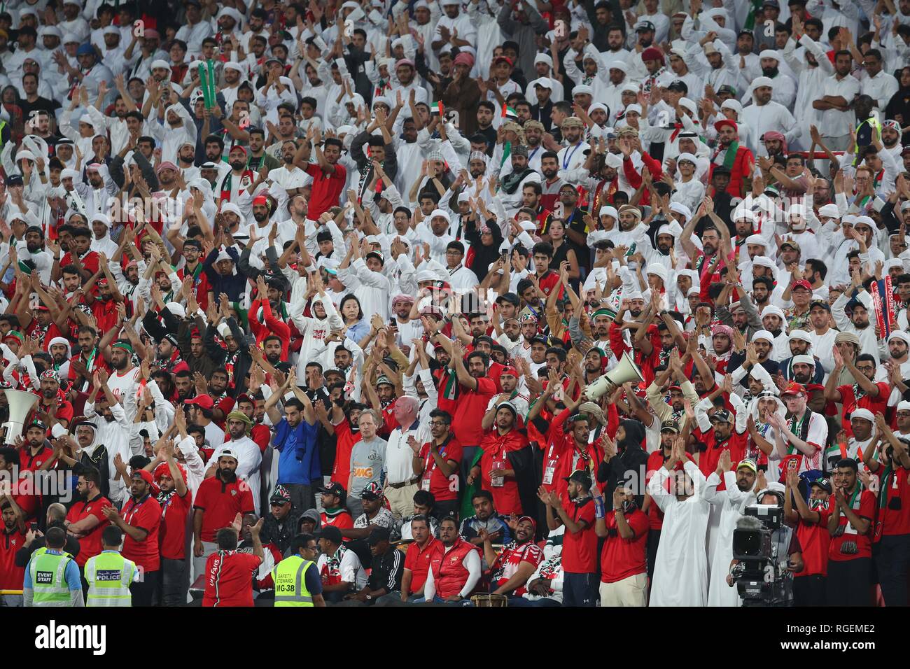 Abu Dhabi, UAE. 29th Jan, 2019. United Arab Emirates fan (UAE) Football ...