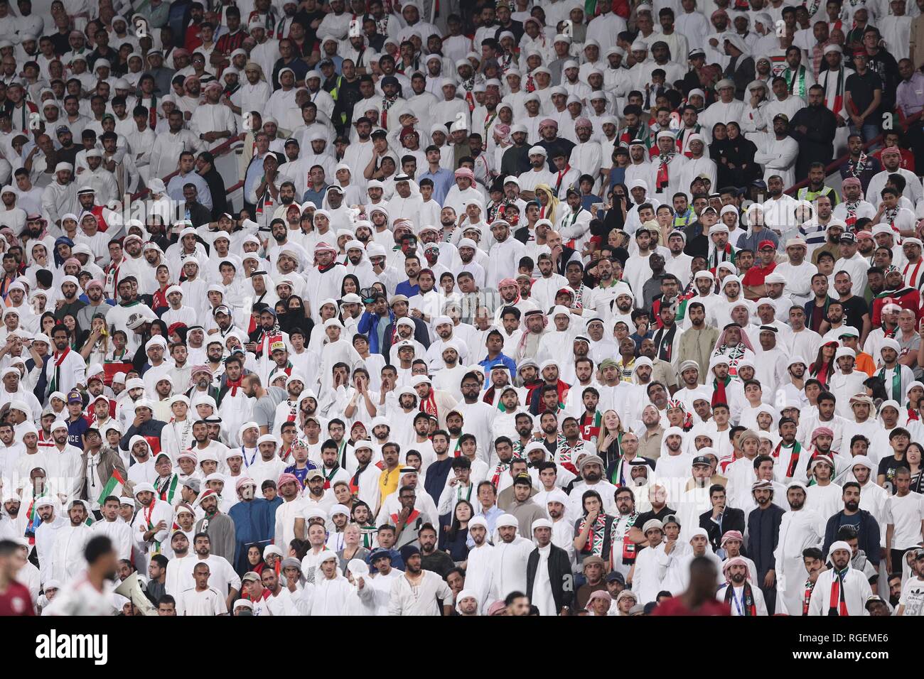 Abu Dhabi, UAE. 29th Jan, 2019. United Arab Emirates fan (UAE) Football ...