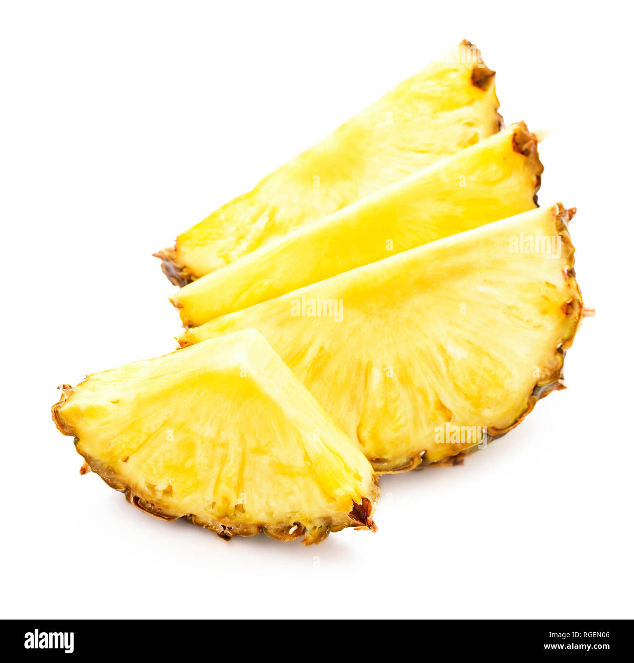 sliced pineapple fruit isolated on white background Stock Photo - Alamy