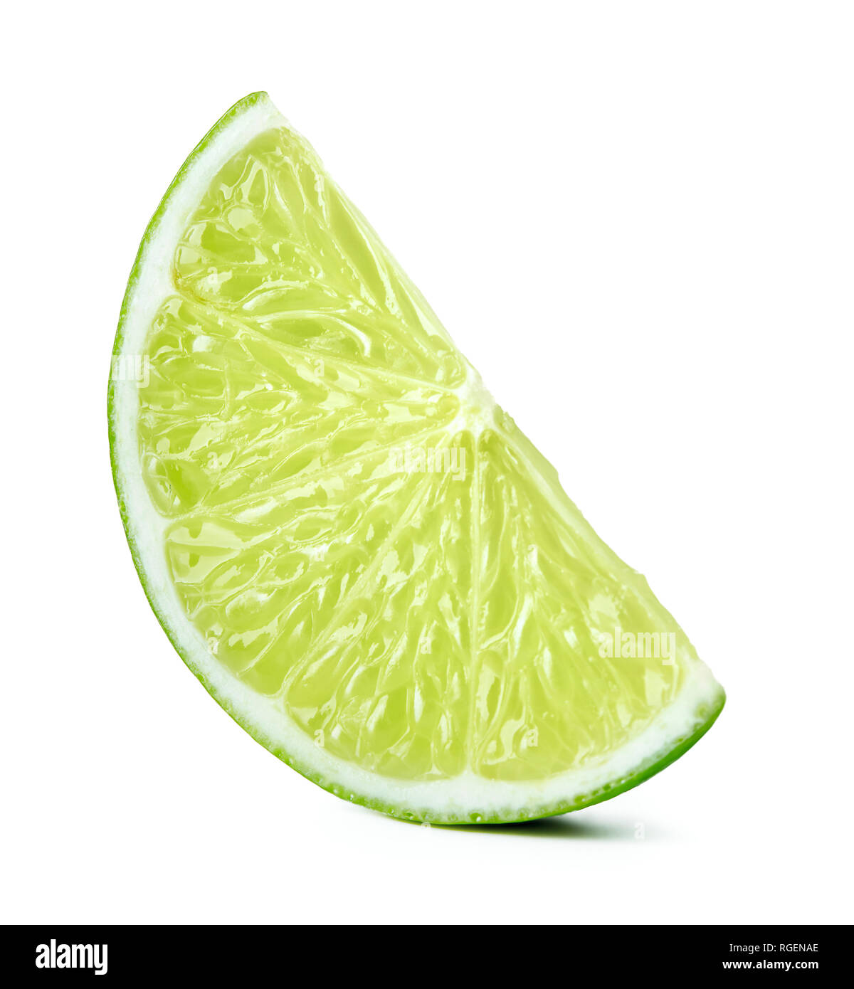single slice of lime isolated on white background Stock Photo - Alamy