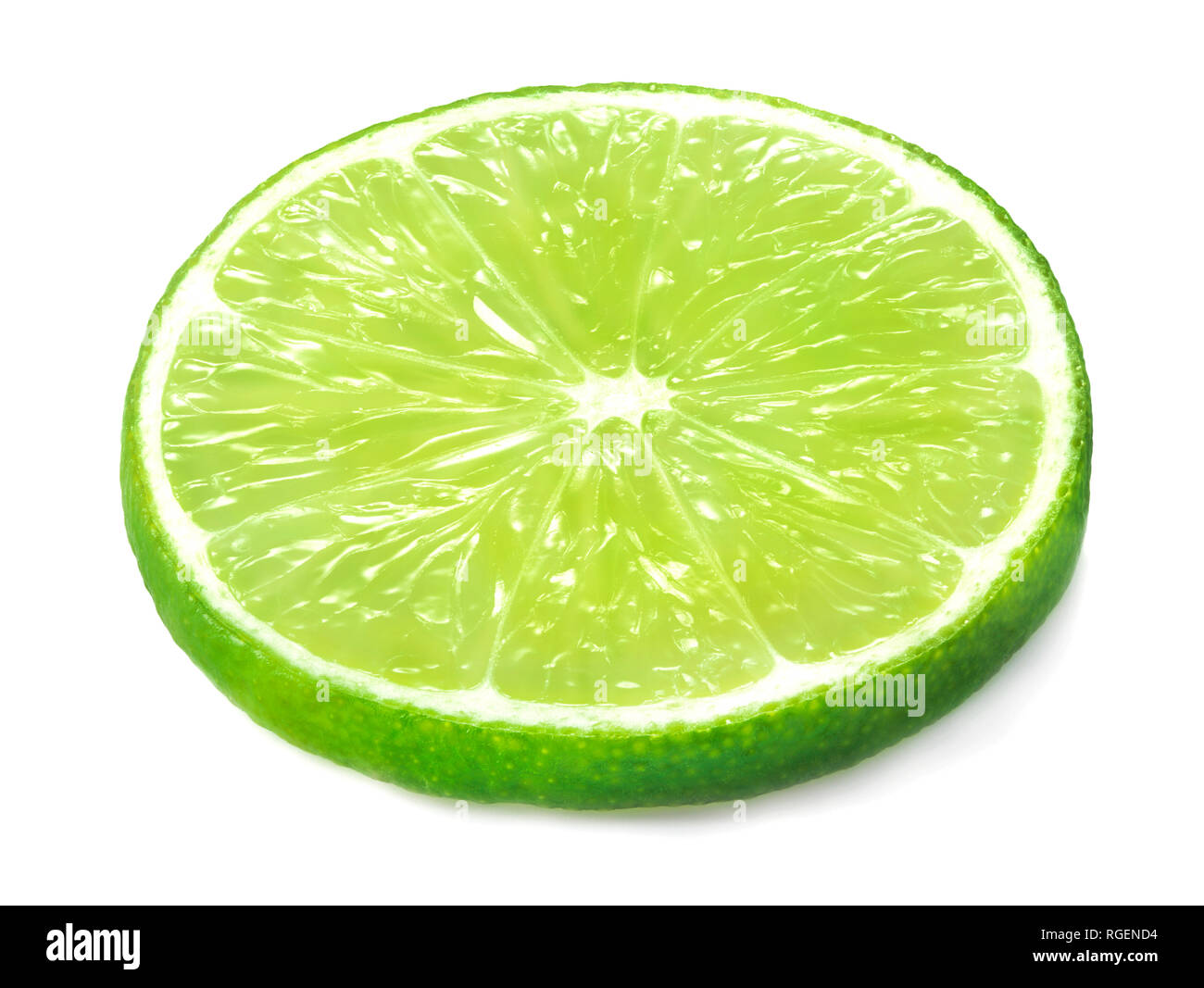 single slice of lime isolated on white background Stock Photo - Alamy