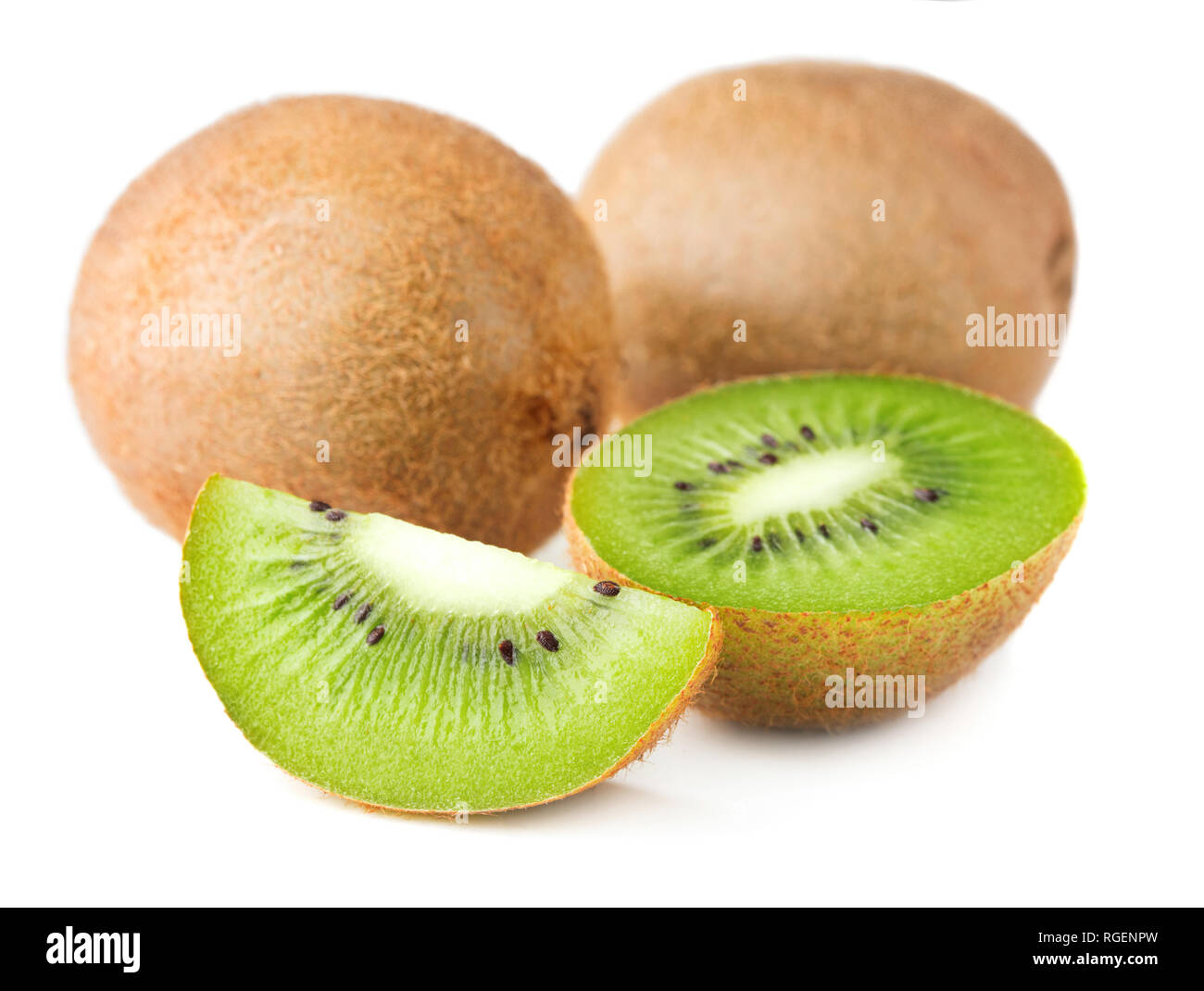 fresh ripe kiwi fruits isolated on white background Stock Photo - Alamy