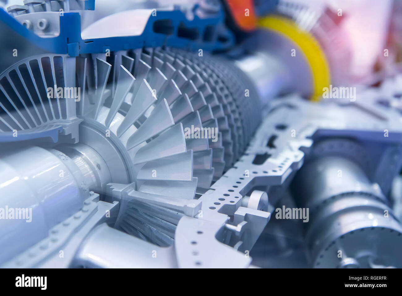 turbine metal mechanism details Stock Photo - Alamy