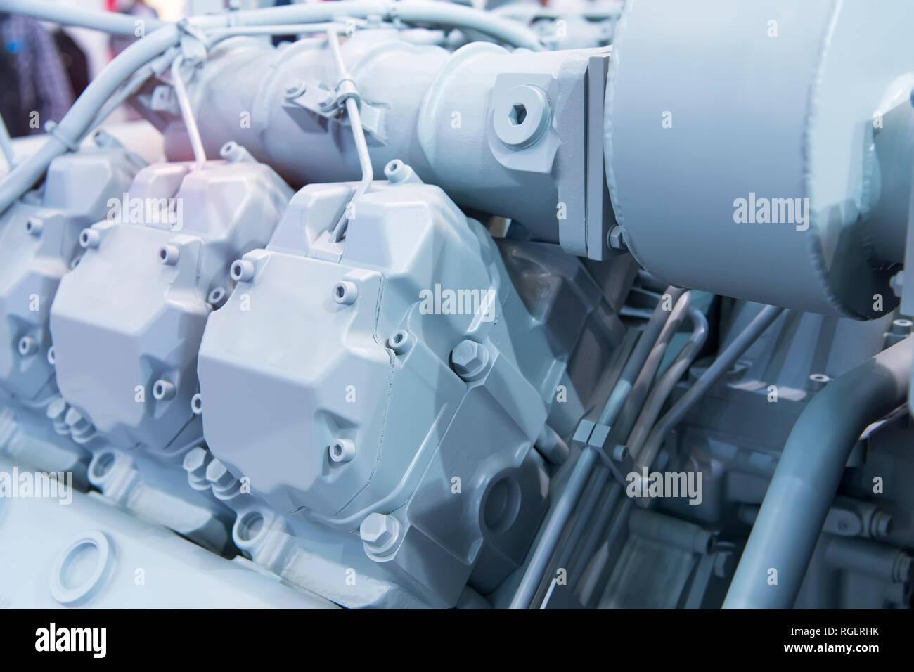 Cylinder block of a large diesel engine Stock Photo - Alamy