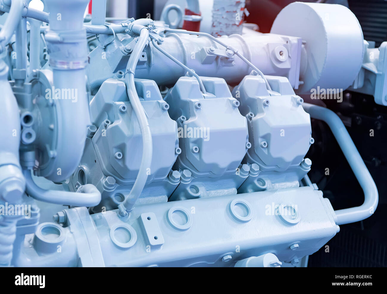 Cylinder block of a large diesel engine Stock Photo - Alamy
