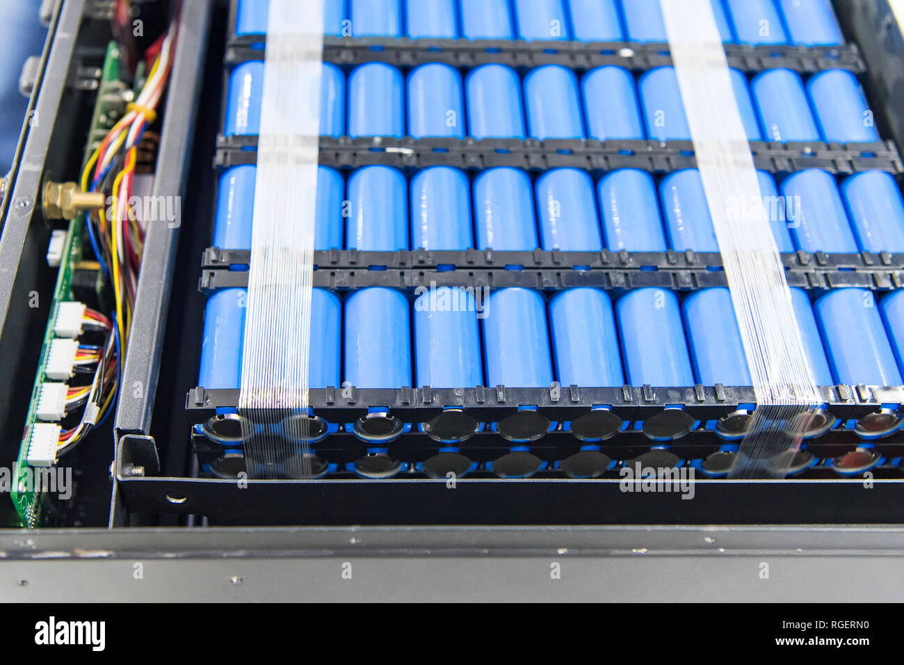 Lithium ion industrial high current batteries Stock Photo - Alamy