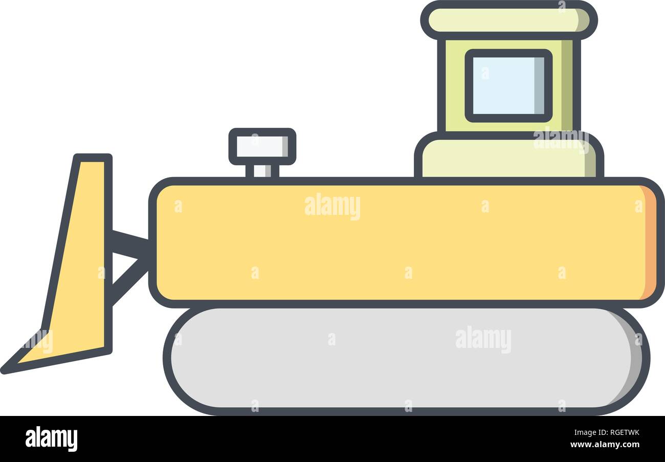 Bulldozer Vector Icon Sign Icon Vector Illustration For Personal And ...