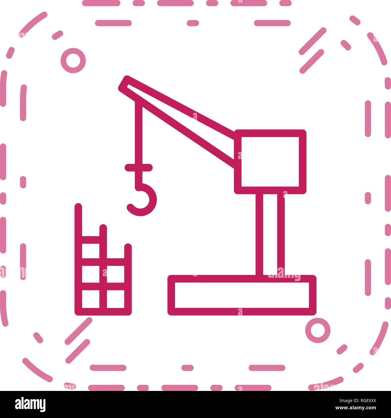 Construction Crane Sign Icon Vector Illustration For Personal And ...