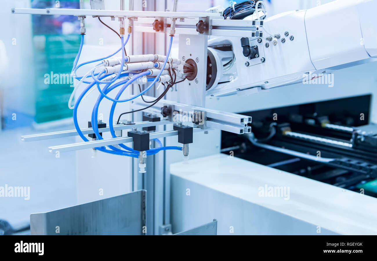 pneumatic piston sucker unit on industrial machine,automation ...