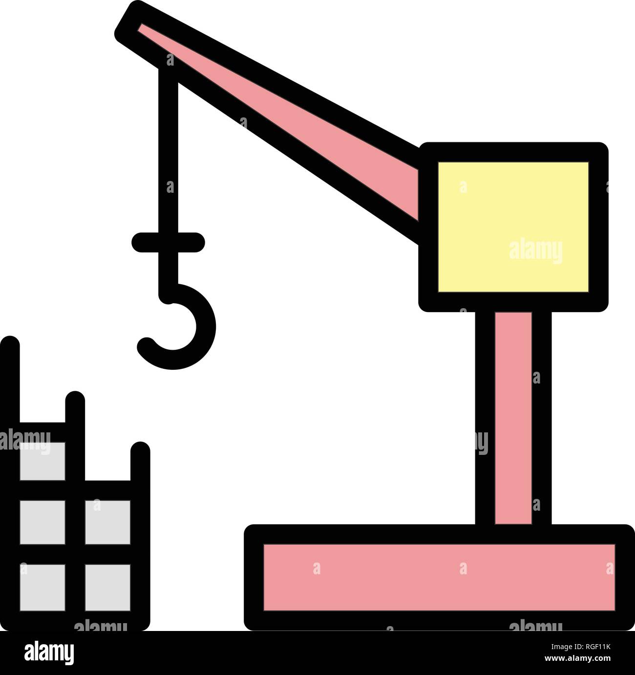 Construction Crane Sign Icon Vector Illustration For Personal And ...