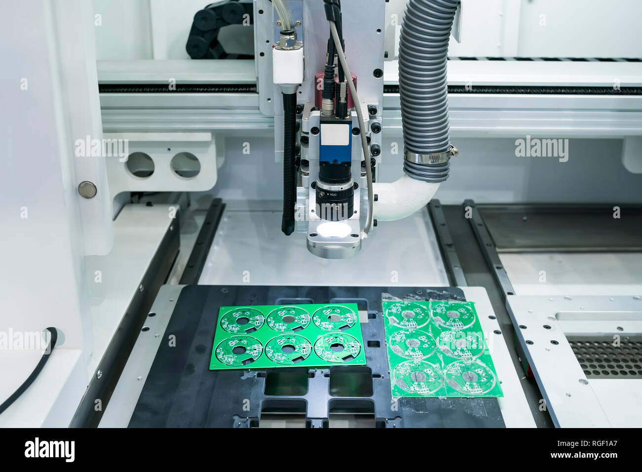 Robotic vision sensor camera system in intellegence factory Stock Photo ...
