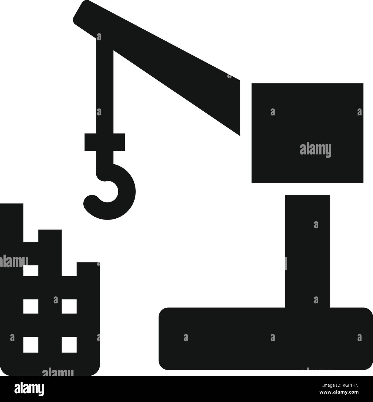 Construction Crane Sign Icon Vector Illustration For Personal And ...