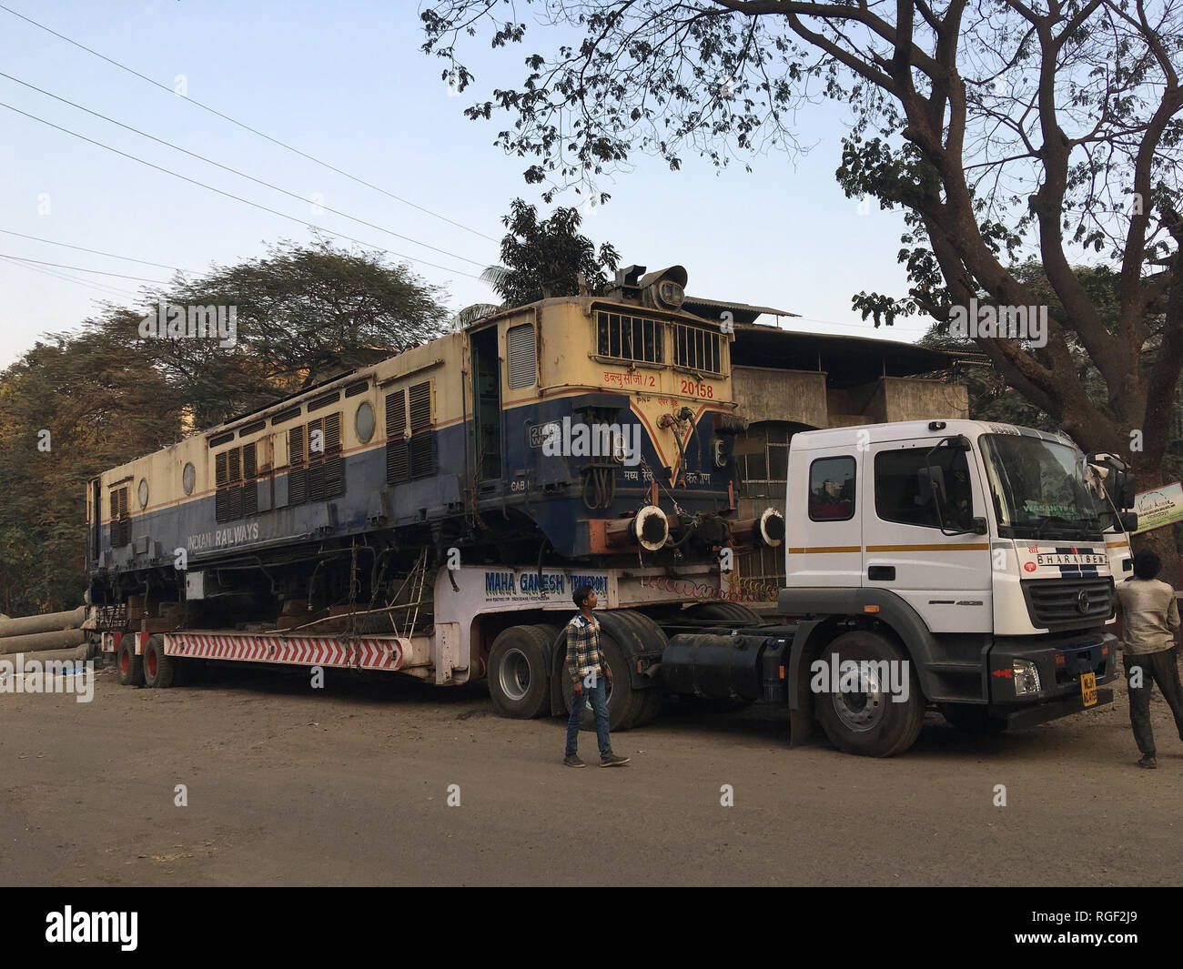 moving WCAM 3 engine kalyan railway goods station Maharashtra INDIA ...