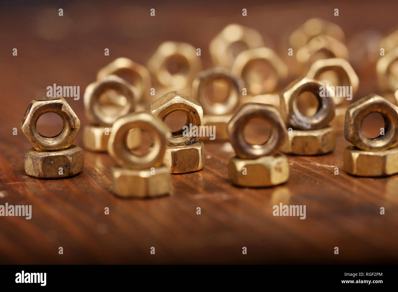 Background of a Screw nuts Stock Photo - Alamy