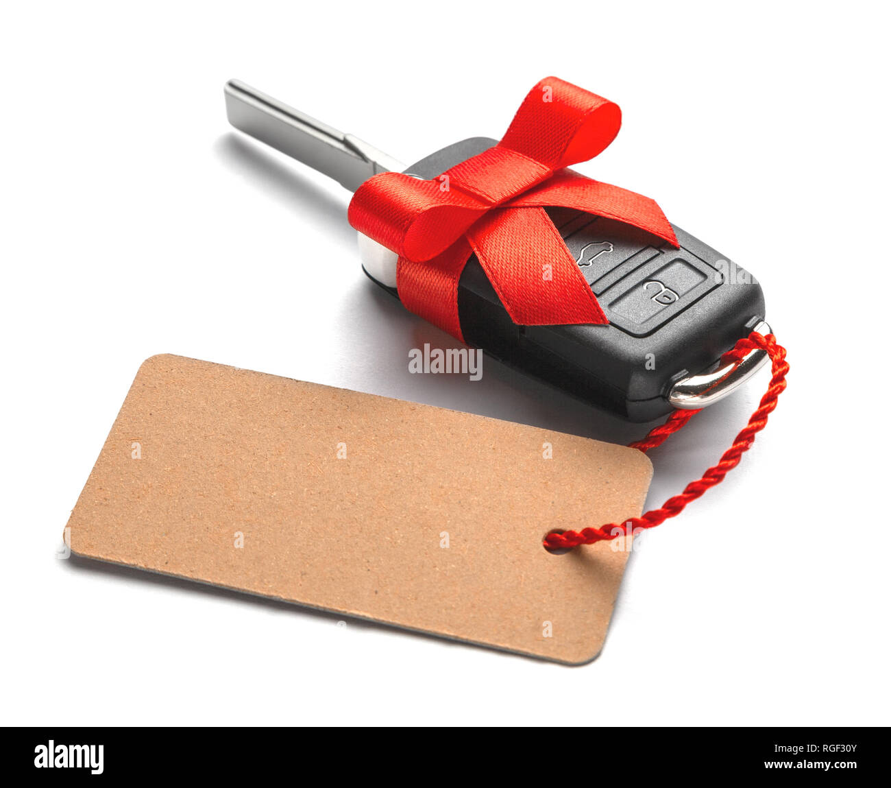 Gift Car keys with remote control alarm with red ribbon with bow and ...