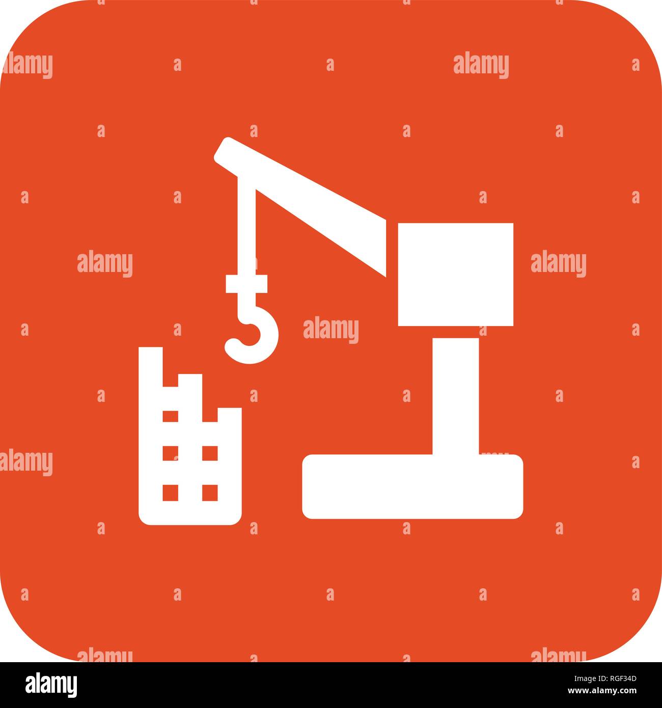 Construction Crane Sign Icon Vector Illustration For Personal And ...