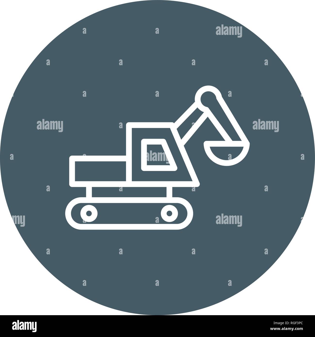 Excavator Vector Icon Sign Icon Vector Illustration For Personal And ...