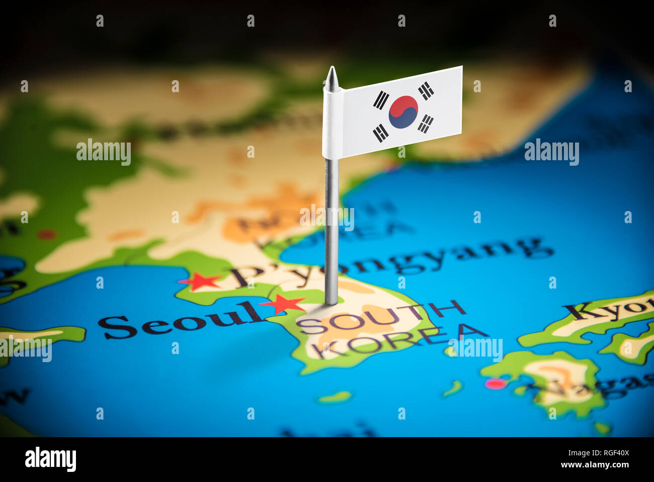 Korean border map hi-res stock photography and images - Alamy