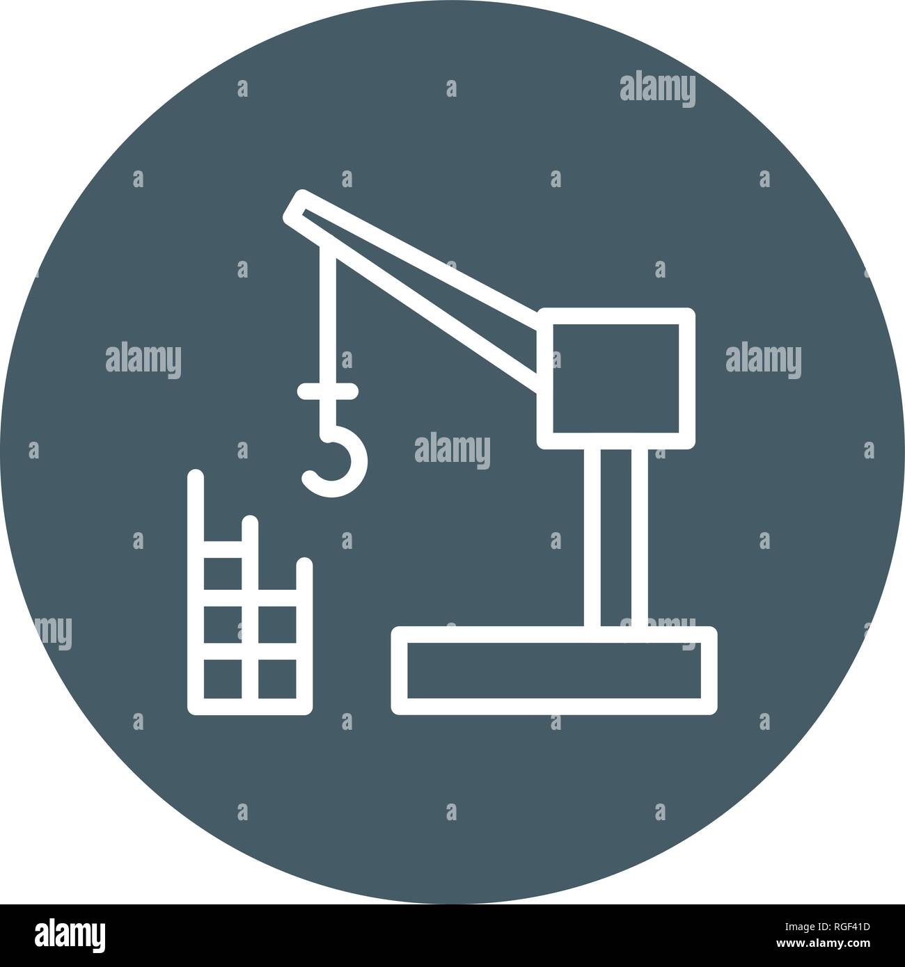 Construction Crane Sign Icon Vector Illustration For Personal And ...