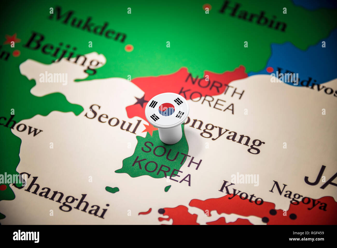 Korean border map hi-res stock photography and images - Alamy