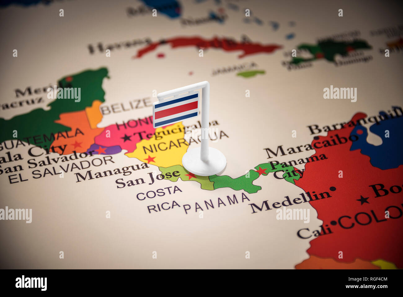 Map flag costa rica on hi-res stock photography and images - Alamy