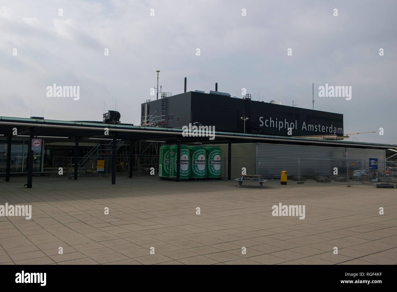 At the plane observation deck at Schiphol airport in Amsterdam in the ...