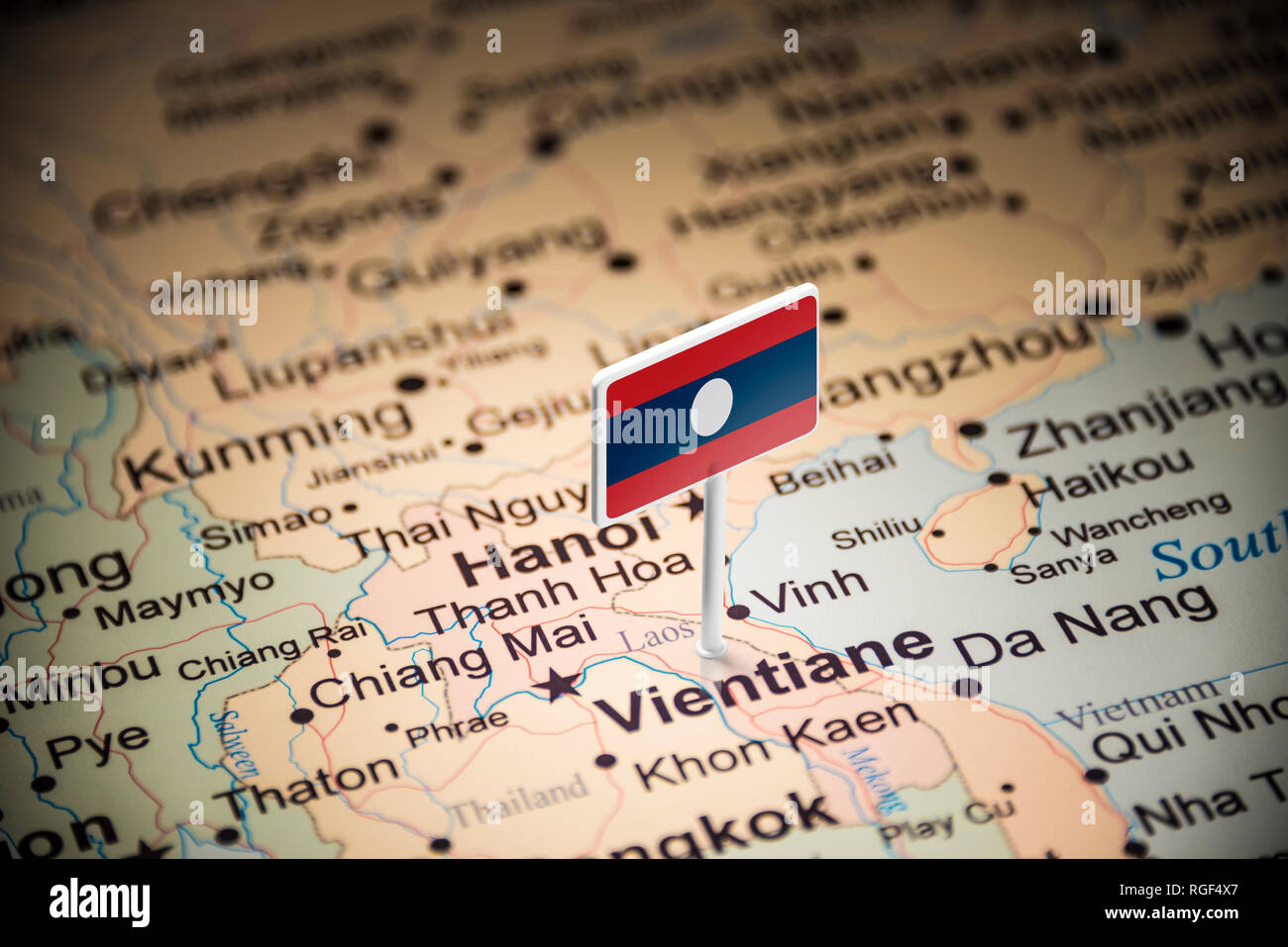Map of vientiane laos hi-res stock photography and images - Alamy