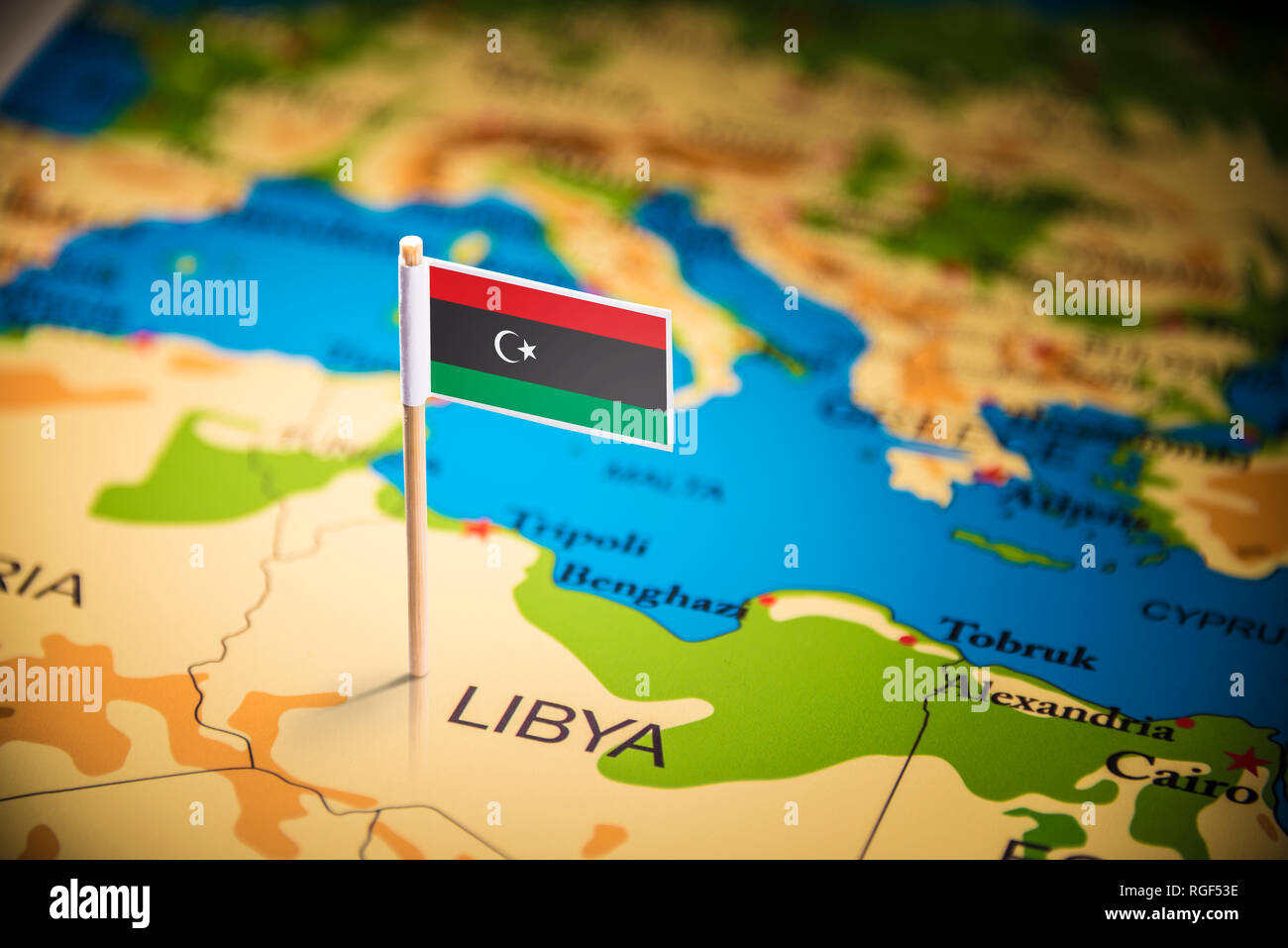 Map flag libya hi-res stock photography and images - Alamy