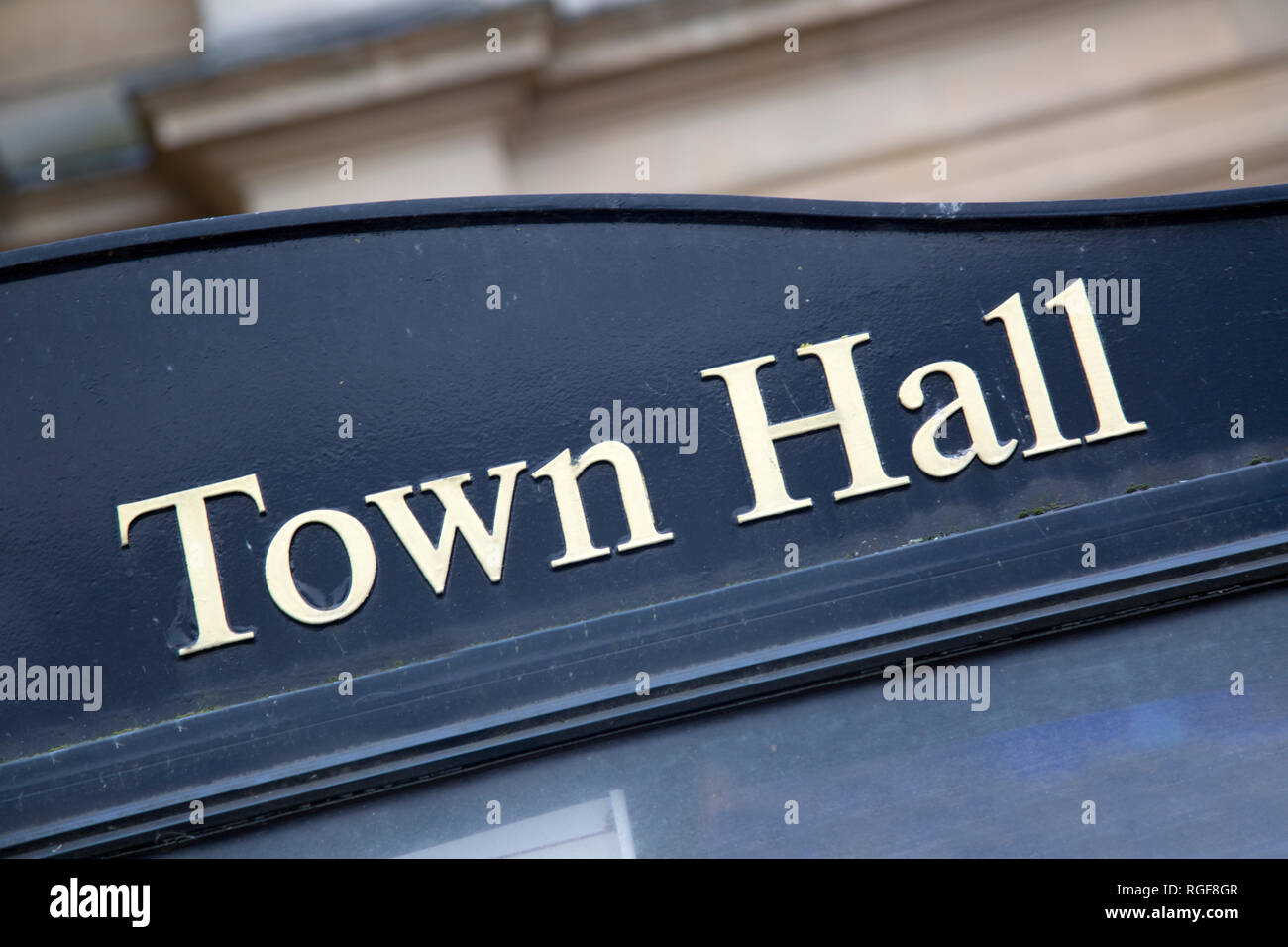 Town hall sign hi-res stock photography and images - Alamy
