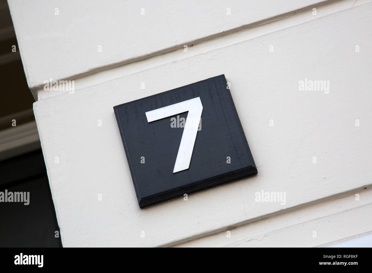 Number Seven on Building Facade Stock Photo - Alamy