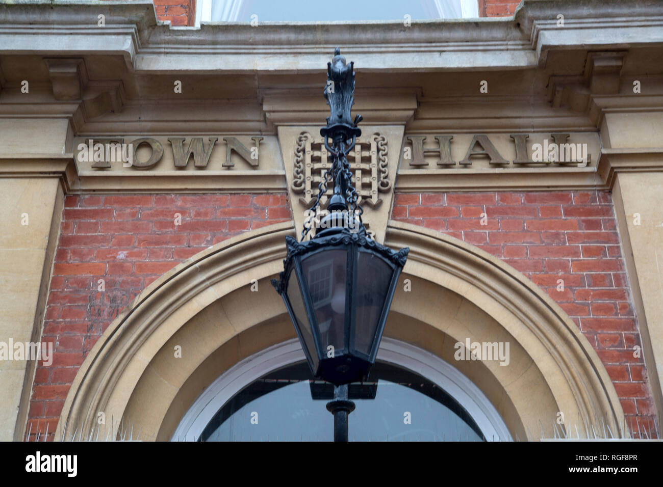 Town Hall Sign on Building Facade Stock Photo - Alamy