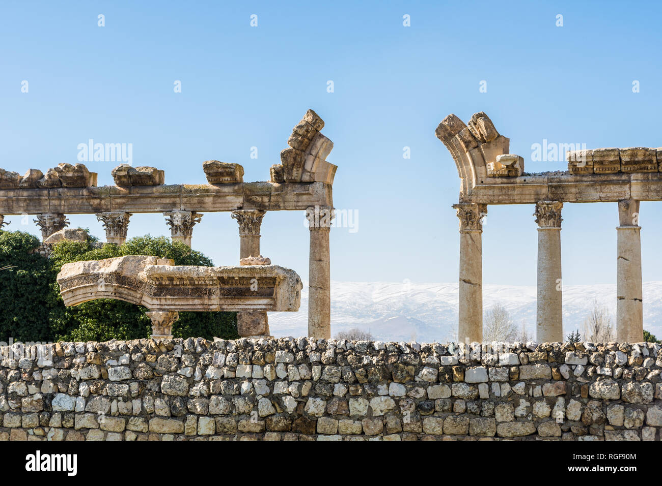 Bustan al-Khan, Heliopolis Roman ruins, Baalbek, Lebanon Stock Photo ...