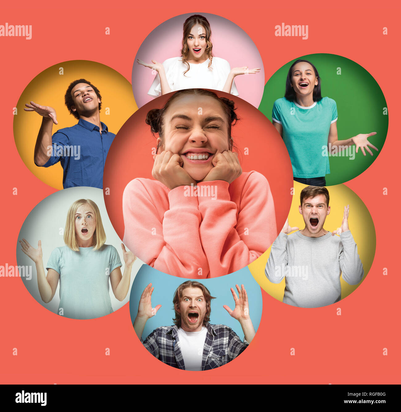 Facial expression man collage hi-res stock photography and images - Alamy