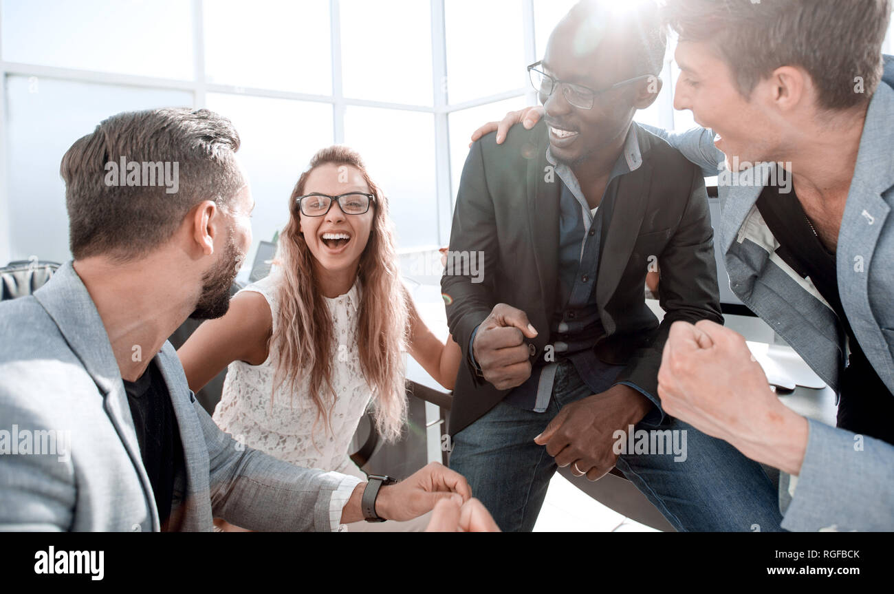 group of office colleagues in the workplace Stock Photo - Alamy