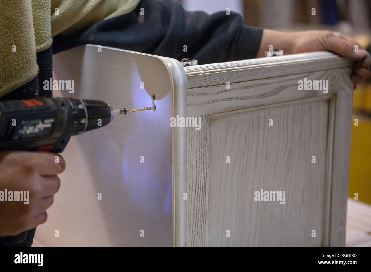 Making furniture from wood. Work carpenter. Carpentry tools. Carpentry ...