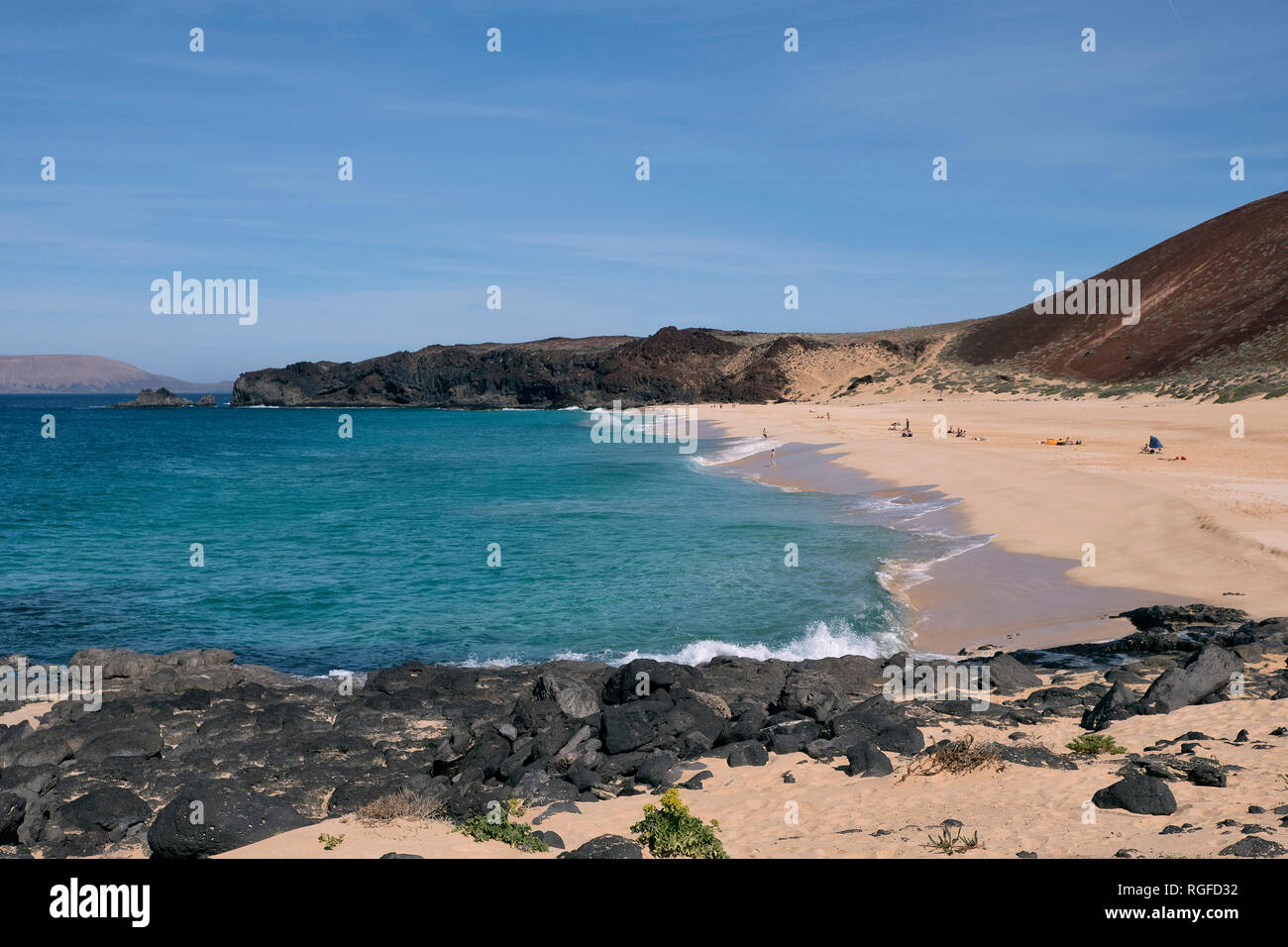 Playa de las Conchas in the north of the smallest canary island La ...