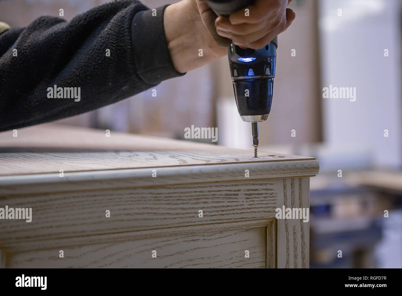 Making furniture from wood. Work carpenter. Carpentry tools. Carpentry ...