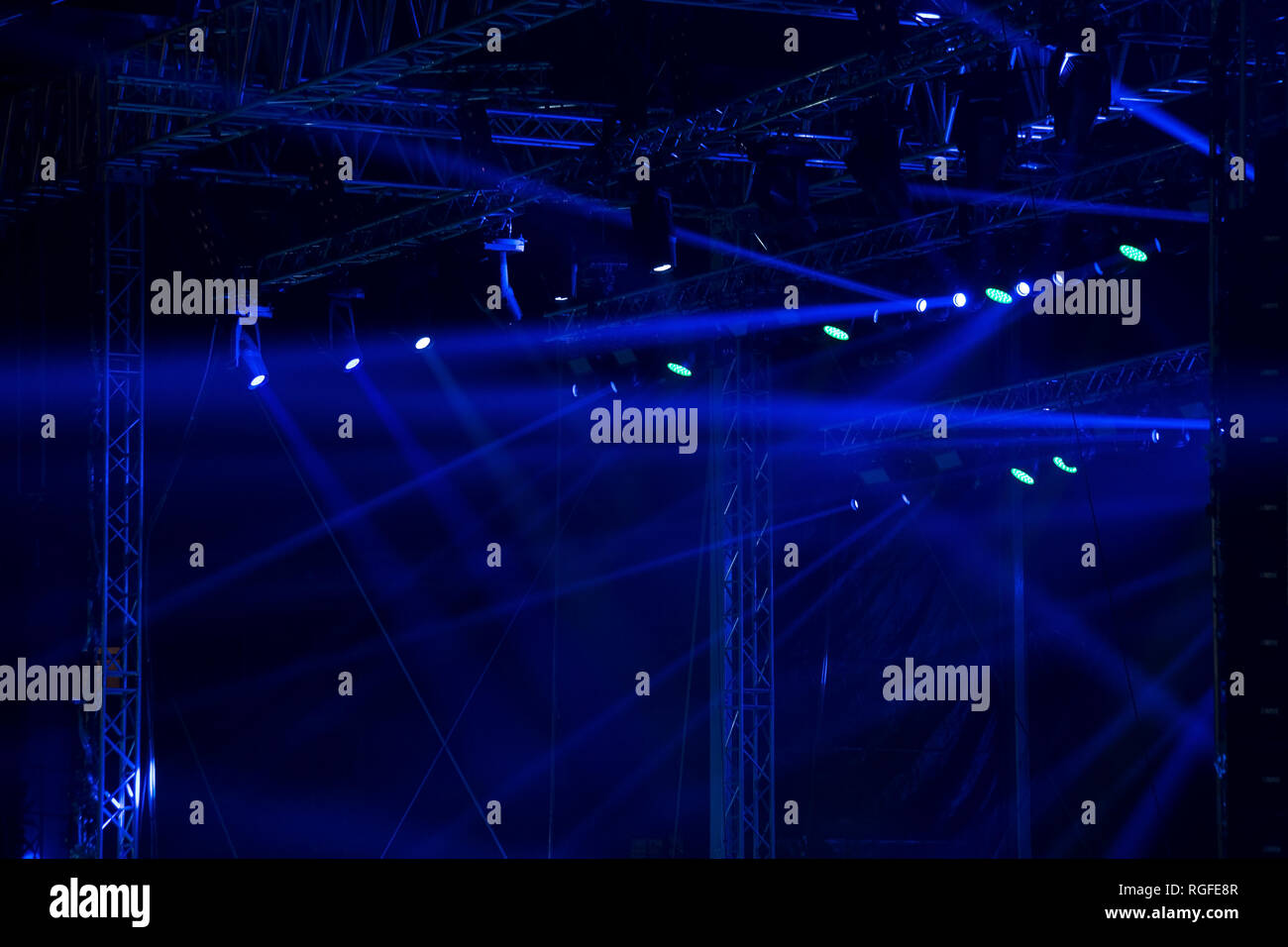 Concert stage with the rays of light Stock Photo - Alamy