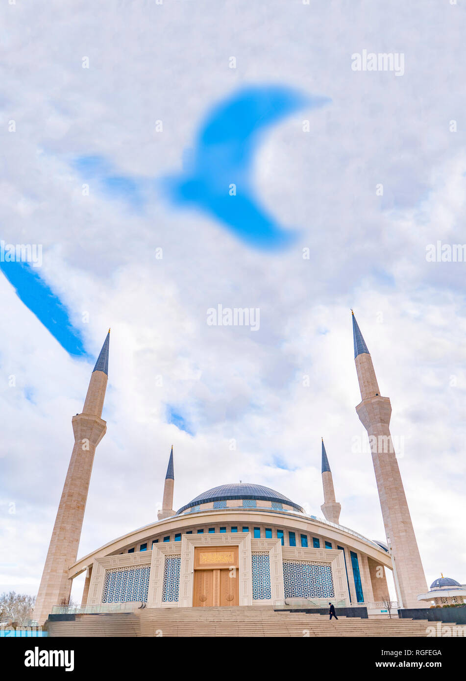 Ankara / Turkey - January 27 2019: Ahmet Hamdi Akseki Mosque in a ...