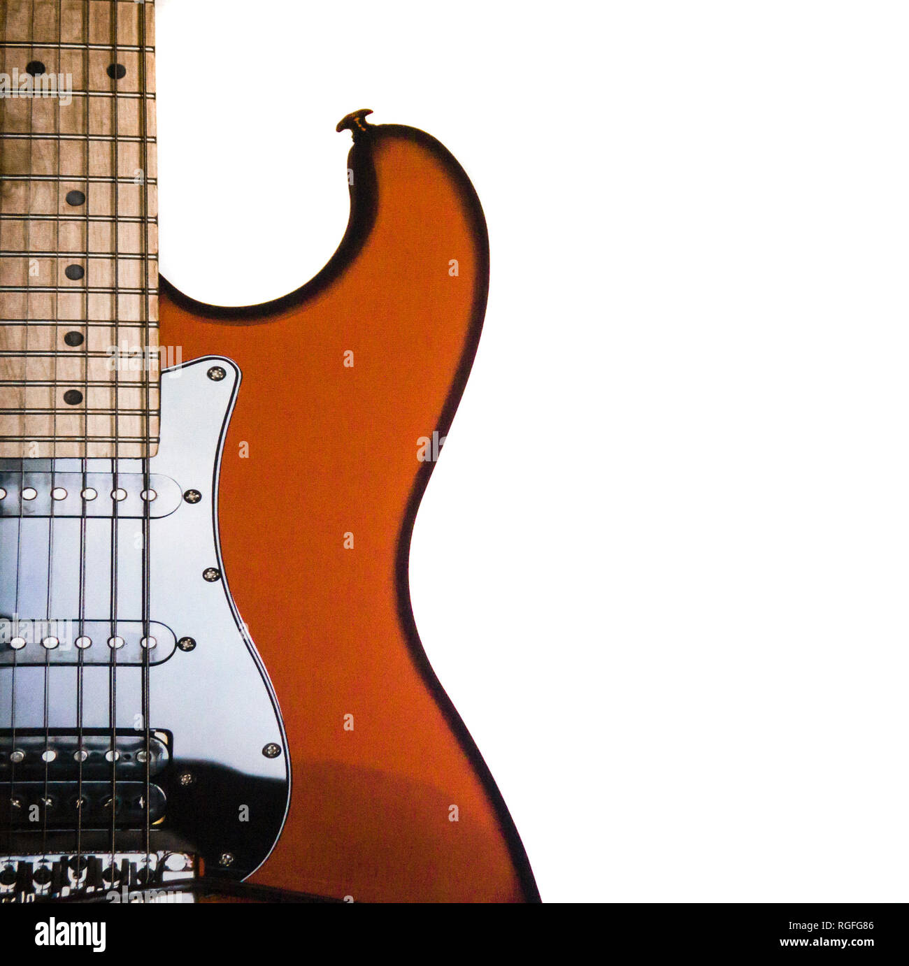 Electric guitar isolated on white background Stock Photo - Alamy