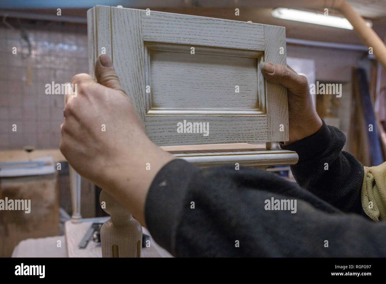 Making furniture from wood. Work carpenter. Carpentry tools. Carpentry ...