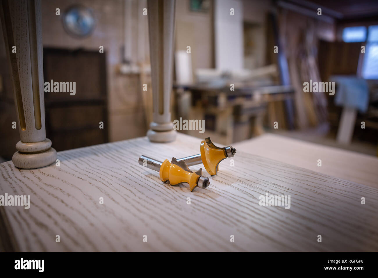 Making furniture from wood. Work carpenter. Carpentry tools. Carpentry ...