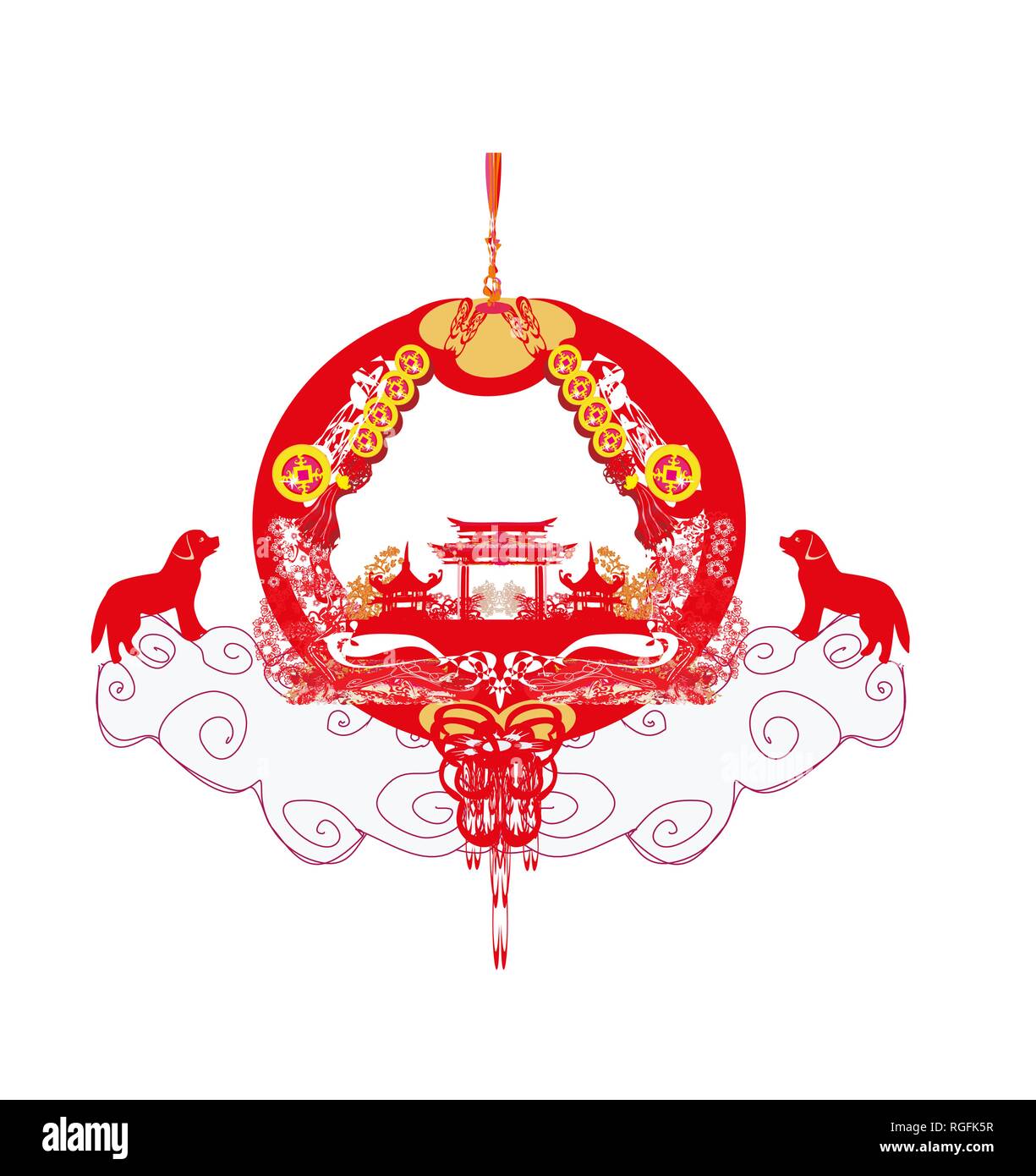 Chinese zodiac the year of Dog Stock Vector Image & Art - Alamy