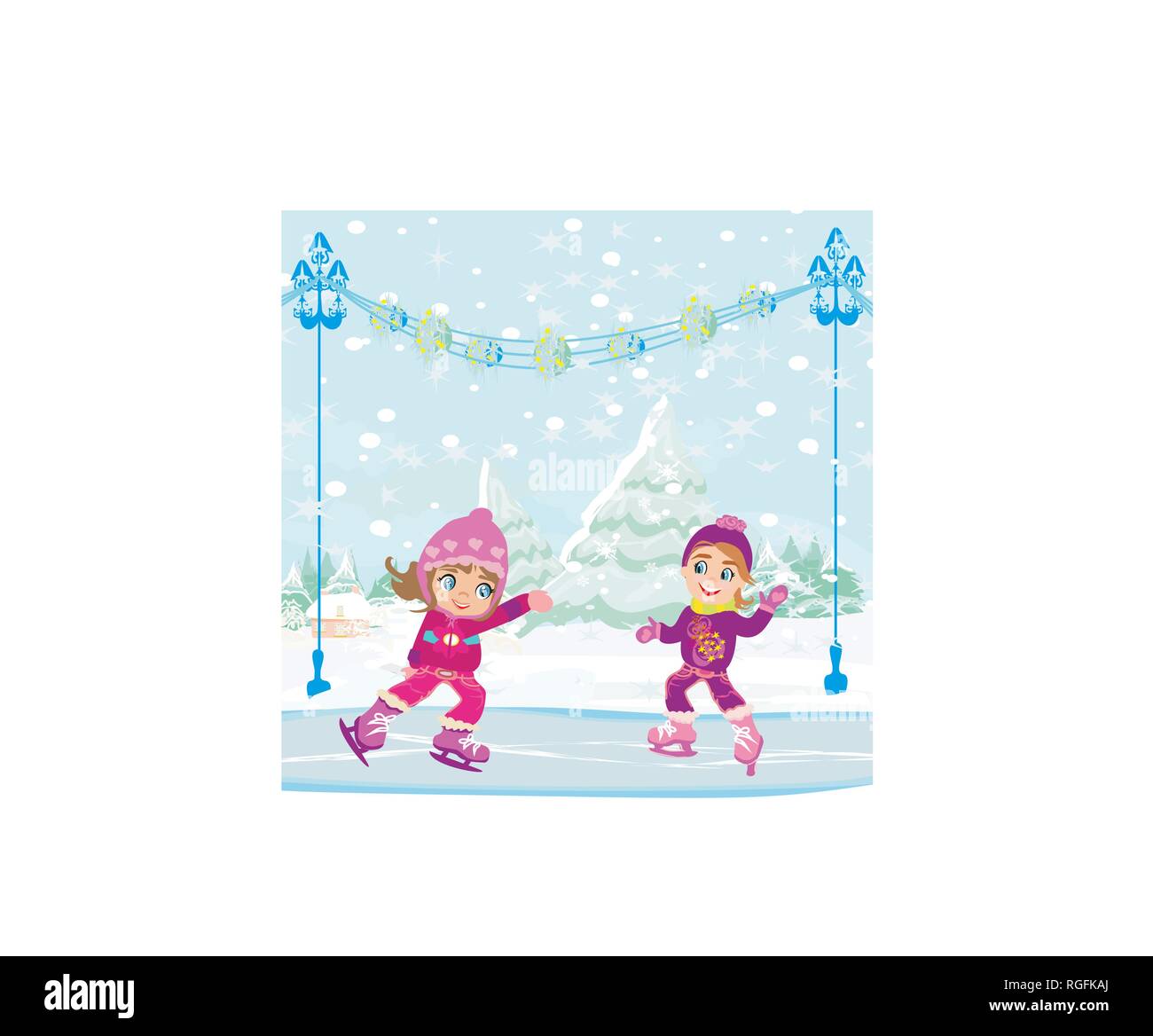 Poster template ice skating rink Stock Vector Images - Alamy