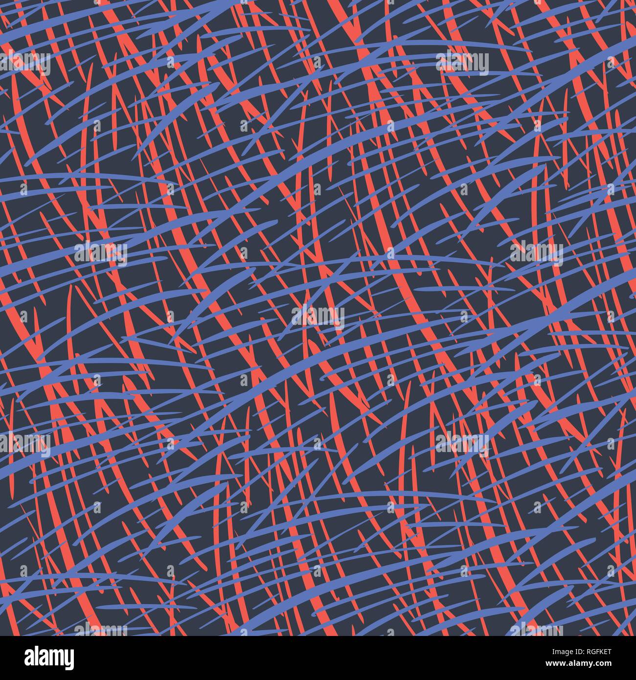 Abstract Red and Blue Lines on Black Background Vector Seamless Pattern ...