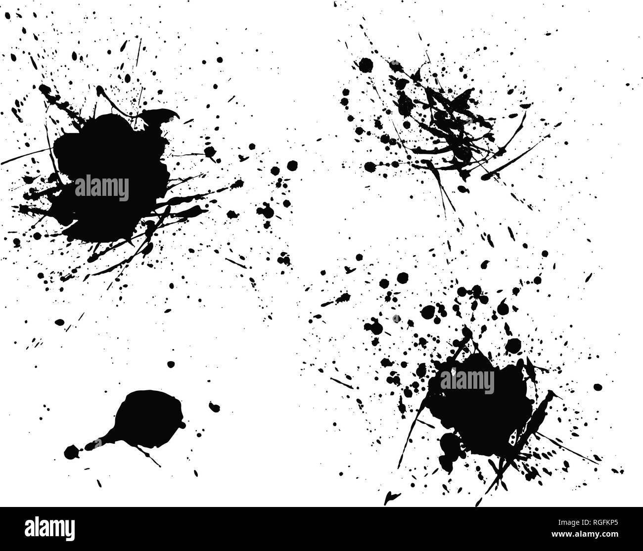 Paint splats blotches isolated on white background Stock Vector Image ...